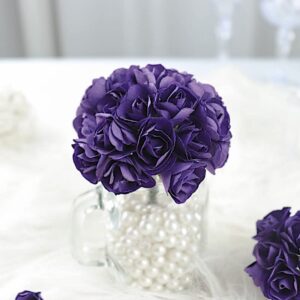 balsa circle 144 purple craft paper roses - mini flowers for diy wedding birthday party favors decorations supplies bulk