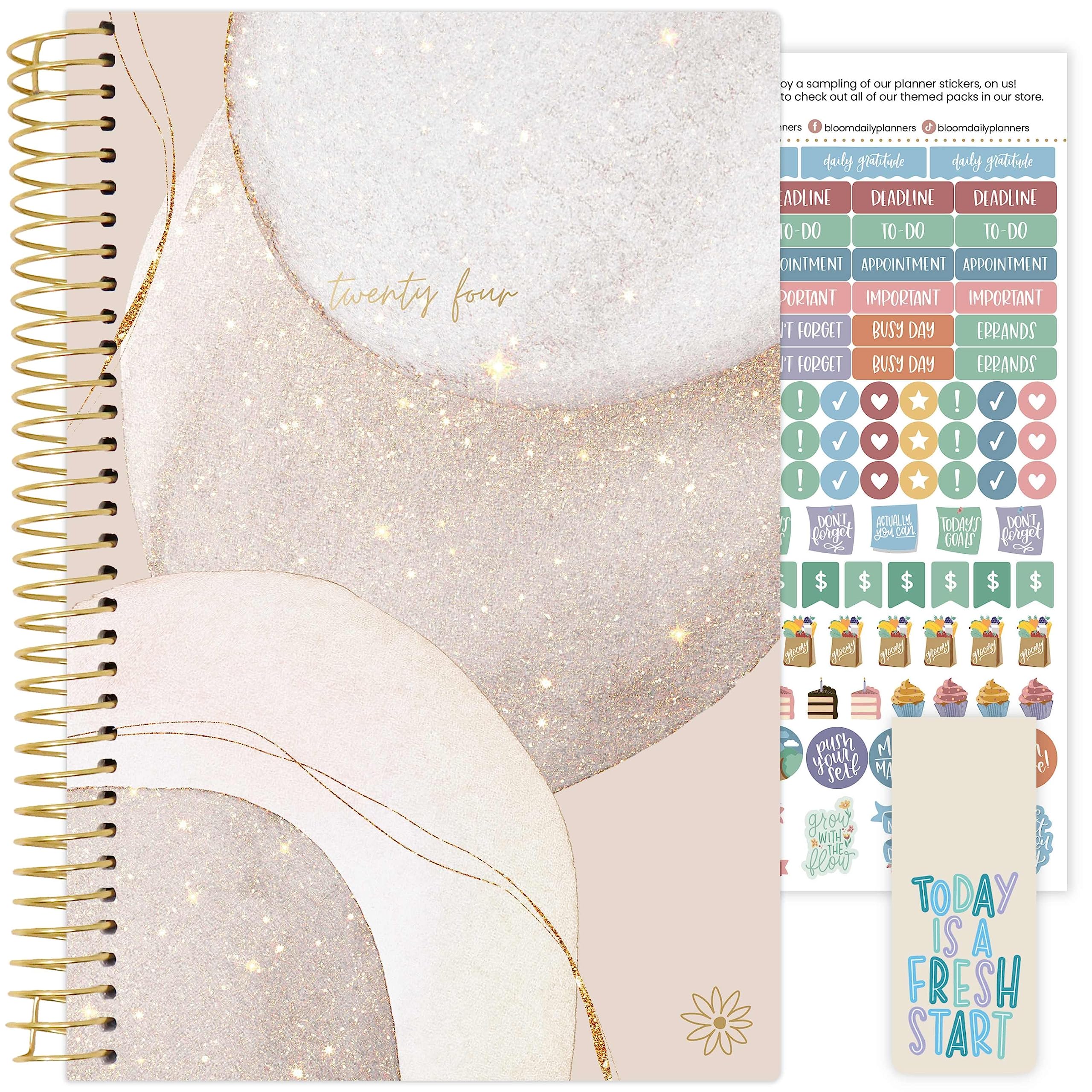 bloom daily planners 2024 Calendar Year Day Planner (January 2024 - December 2024) - 5.5” x 8.25” - Weekly/Monthly Agenda Organizer Book with Stickers & Bookmark - Brushed Beige