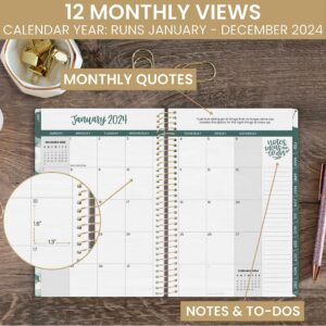 bloom daily planners 2024 Calendar Year Day Planner (January 2024 - December 2024) - 5.5” x 8.25” - Weekly/Monthly Agenda Organizer Book with Stickers & Bookmark - Boho Greenery