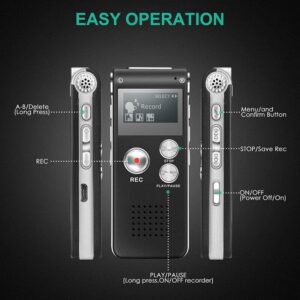 Paranormal Ghost Hunting Equipment Digital EVP Voice Activated Recorder USB US 8GB (Black)