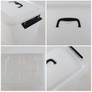 DynkoNA Plastic Storage Bins with Lids, 2 Packs Clear Tote Boxes, 7 Quart & 12 Quart