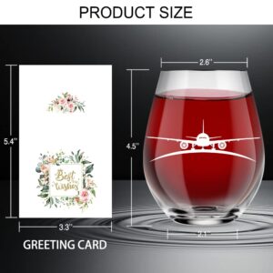 AGMDESIGN Funny Double sided Good Day Bad Day Don't Even Ask Flight Attendants Wine Glass With Gift Box, Gifts for Retired Pilot, Flight Attendants Helicopter Aviator, Retirement Gifts for Coworkers