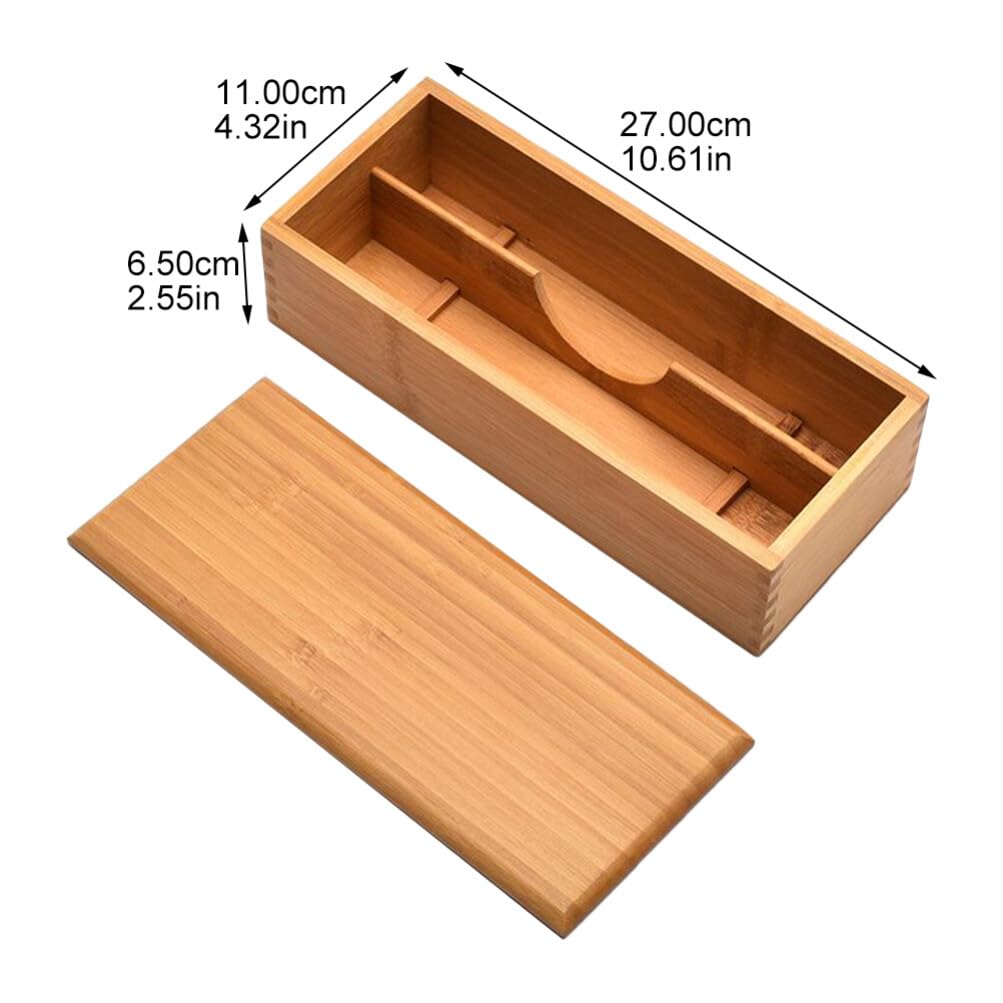 Kichvoe Silverware Organizer Wooden Cutlery Box with Lids Small Drawer Organizer Kitchen Silverware Utensil Chopstick Spoon Holder Bamboo Storage Box Desk Wood Tray Seasoning Organizer