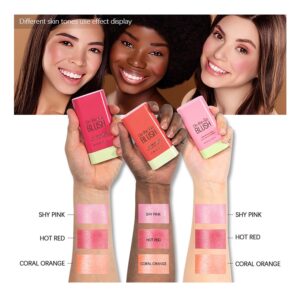 Face Cream Liquid Blush Makeup Weightless, Long-Lasting, Natural-Looking, Skin Tint Blush for Soft, Healthy Flush (#02HAPPY)