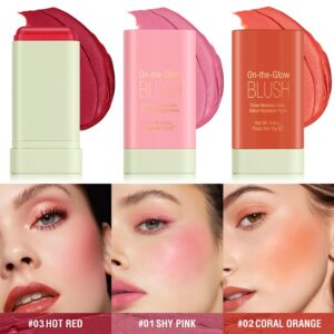 Face Cream Liquid Blush Makeup Weightless, Long-Lasting, Natural-Looking, Skin Tint Blush for Soft, Healthy Flush (#02HAPPY)