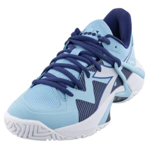 diadora women's b.icon 2 clay tennis shoe (bright baby blue/white, 10)