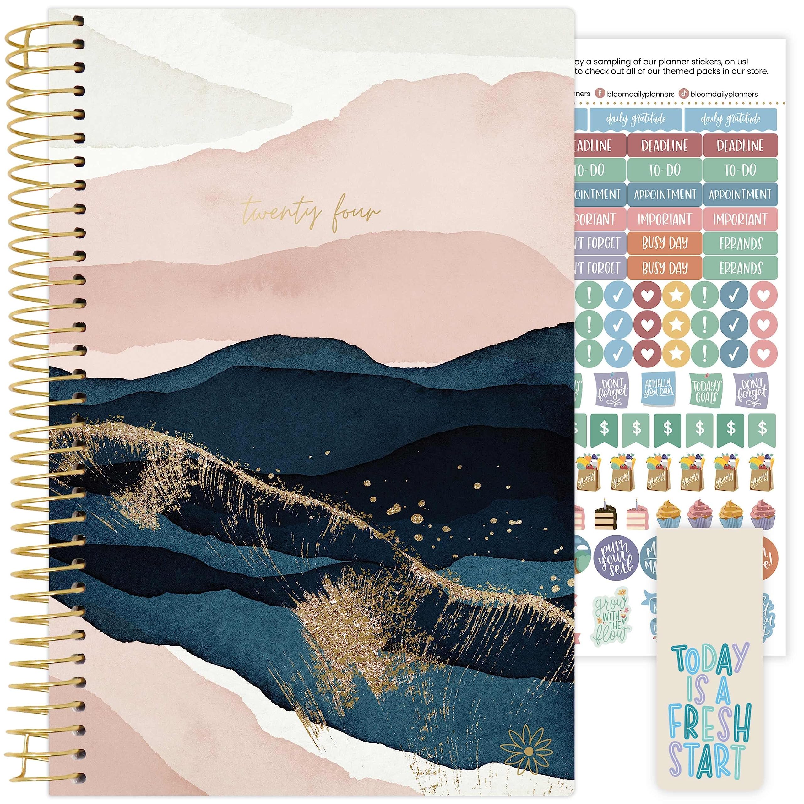 bloom daily planners 2024 Calendar Year Day Planner (January 2024 - December 2024) - 5.5” x 8.25” - Weekly/Monthly Agenda Organizer Book with Stickers & Bookmark - Golden Hour