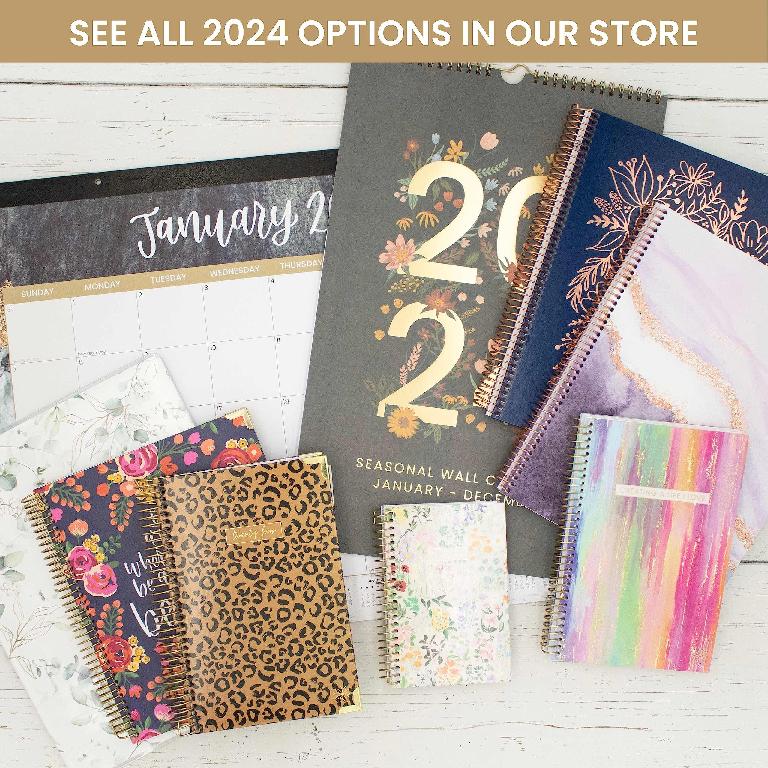 bloom daily planners 2024 Calendar Year Day Planner (January 2024 - December 2024) - 5.5” x 8.25” - Weekly/Monthly Agenda Organizer Book with Stickers & Bookmark - Golden Hour