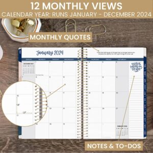 bloom daily planners 2024 Calendar Year Day Planner (January 2024 - December 2024) - 5.5” x 8.25” - Weekly/Monthly Agenda Organizer Book with Stickers & Bookmark - Golden Hour