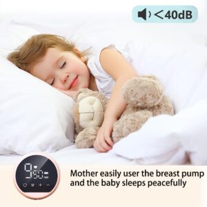 Double Electric Breast Pump,Portable Anti-Backflow，3 Modes and 9 Levels,Strong Suction,Pain Free,LED Display, Easy to Assemble and Clean Rechargeable Milk Extractor for Home and Travel