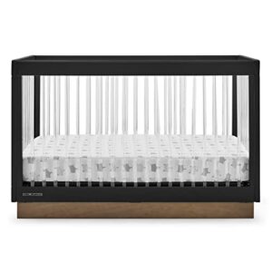 delta children james acrylic 4-in-1 convertible crib - greenguard gold certified, midnight grey/acorn