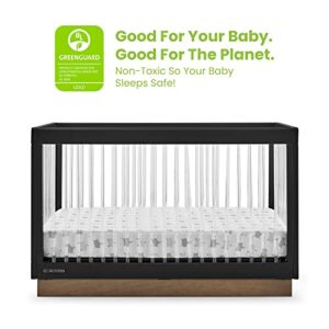 Delta Children James Acrylic 4-in-1 Convertible Crib - Greenguard Gold Certified, Midnight Grey/Acorn