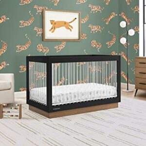 Delta Children James Acrylic 4-in-1 Convertible Crib - Greenguard Gold Certified, Midnight Grey/Acorn