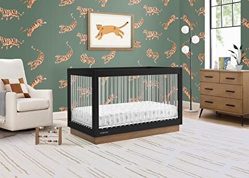 Delta Children James Acrylic 4-in-1 Convertible Crib - Greenguard Gold Certified, Midnight Grey/Acorn