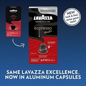 Lavazza Espresso Classico Medium Roast 100% Arabica Aluminum Capsules Compatible with Nespresso Original Machines (Pack of 60) ,Value Pack, Sweet and balanced, dark crema, Intensity 9 13