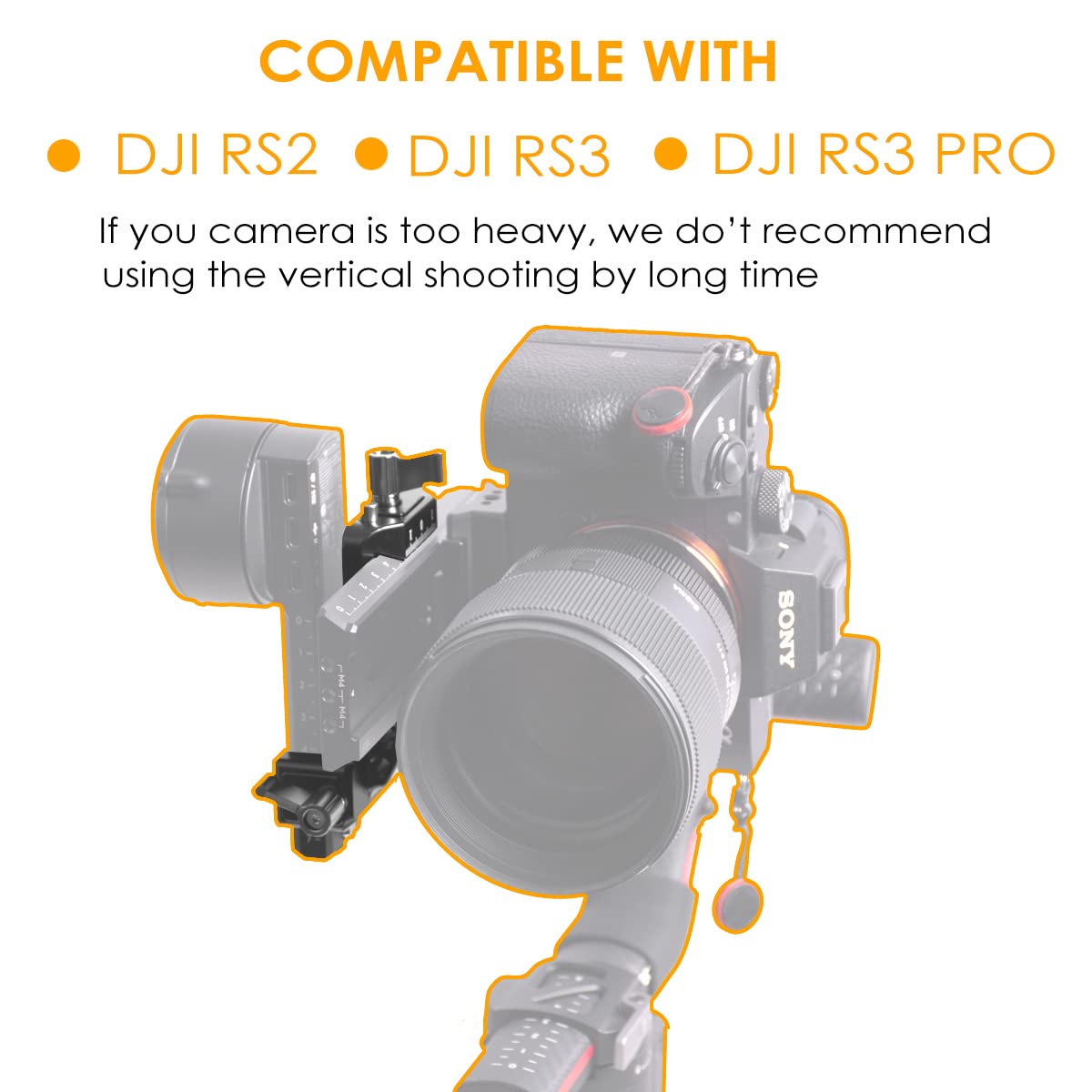 RS3 Vertical Camera Mount,Robust Portrait Mounting Solution Compatible with DJI RS 2/RS 3/RS3 PRO for IG YouTube Shorts Tiktok Video Extended Vertical Shooting