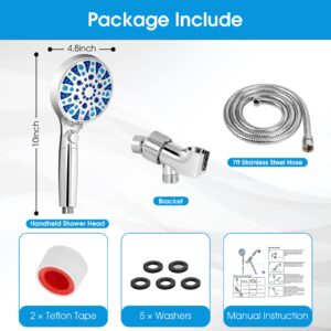 Filtered Shower Head with Handheld, Lanhado 8+2 Mode Shower Head Filter for Hard Water, High Pressure Shower Heads with Extra Long 6Ft Hose, Detachable Shower Head with Power Wash to Clean Tub & Tile