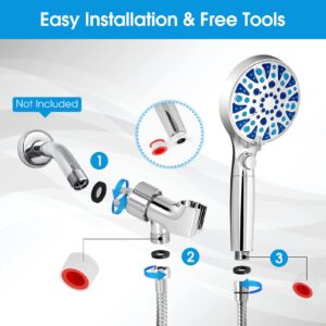 Filtered Shower Head with Handheld, Lanhado 8+2 Mode Shower Head Filter for Hard Water, High Pressure Shower Heads with Extra Long 6Ft Hose, Detachable Shower Head with Power Wash to Clean Tub & Tile