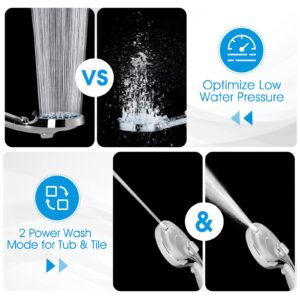 Filtered Shower Head with Handheld, Lanhado 8+2 Mode Shower Head Filter for Hard Water, High Pressure Shower Heads with Extra Long 6Ft Hose, Detachable Shower Head with Power Wash to Clean Tub & Tile