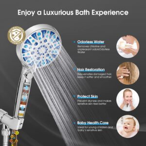 Filtered Shower Head with Handheld, Lanhado 8+2 Mode Shower Head Filter for Hard Water, High Pressure Shower Heads with Extra Long 6Ft Hose, Detachable Shower Head with Power Wash to Clean Tub & Tile