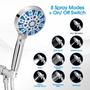 Filtered Shower Head with Handheld, Lanhado 8+2 Mode Shower Head Filter for Hard Water, High Pressure Shower Heads with Extra Long 6Ft Hose, Detachable Shower Head with Power Wash to Clean Tub & Tile