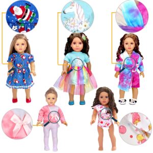 WONDOLL 18-inch Doll Clothes and Accessories - 10 Sets Compatible with 18-inch-Dolls Outfits Christmas Birthday Gift for Little Girls