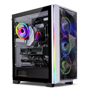 skytech gaming chronos gaming pc desktop – amd ryzen 7 5800x 3.8 ghz, nvidia rtx 4070 ti, 1tb nvme ssd, 16gb ddr4 ram 3200, 750w gold psu, 360mm aio, 11ac wi-fi, windows 11 home 64-bit,white