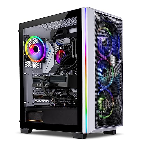 Skytech Gaming Chronos Gaming PC Desktop – AMD Ryzen 7 5800X 3.8 GHz, NVIDIA RTX 4070 Ti, 1TB NVME SSD, 16GB DDR4 RAM 3200, 750W Gold PSU, 360mm AIO, 11AC Wi-Fi, Windows 11 Home 64-bit,White