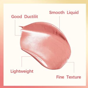 GL-Turelifes Soft Cream Blush Makeup, Liquid Blush for Cheeks, Natural-Looking Long Lasting, Smudge Proof, Velvet Mousse,Dewy Finish, Easy to Blend Blusher (#1)