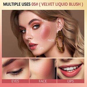 GL-Turelifes Soft Cream Blush Makeup, Liquid Blush for Cheeks, Natural-Looking Long Lasting, Smudge Proof, Velvet Mousse,Dewy Finish, Easy to Blend Blusher (#1)