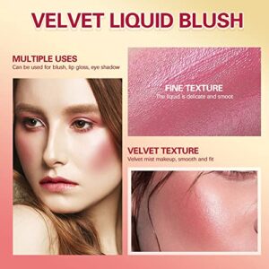 GL-Turelifes Soft Cream Blush Makeup, Liquid Blush for Cheeks, Natural-Looking Long Lasting, Smudge Proof, Velvet Mousse,Dewy Finish, Easy to Blend Blusher (#1)