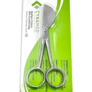 Cynamed Applique Scissors 5" With Duckbill Edge Shaped Paddle For Art, Crafting, Fabric, Thread, Needlework and Embroidery - Versatile Miniature Scissors For Sewing Kit