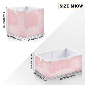 Kigai Pink Mandala Rectangular Storage Bins - 16x11x7 In Large Foldable Storage Basket Fabric Storage Baskes Organizer for Toys, Books, Shelves, Closet, Home Decor