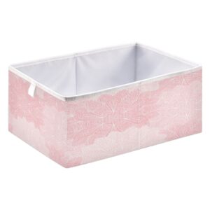 Kigai Pink Mandala Rectangular Storage Bins - 16x11x7 In Large Foldable Storage Basket Fabric Storage Baskes Organizer for Toys, Books, Shelves, Closet, Home Decor