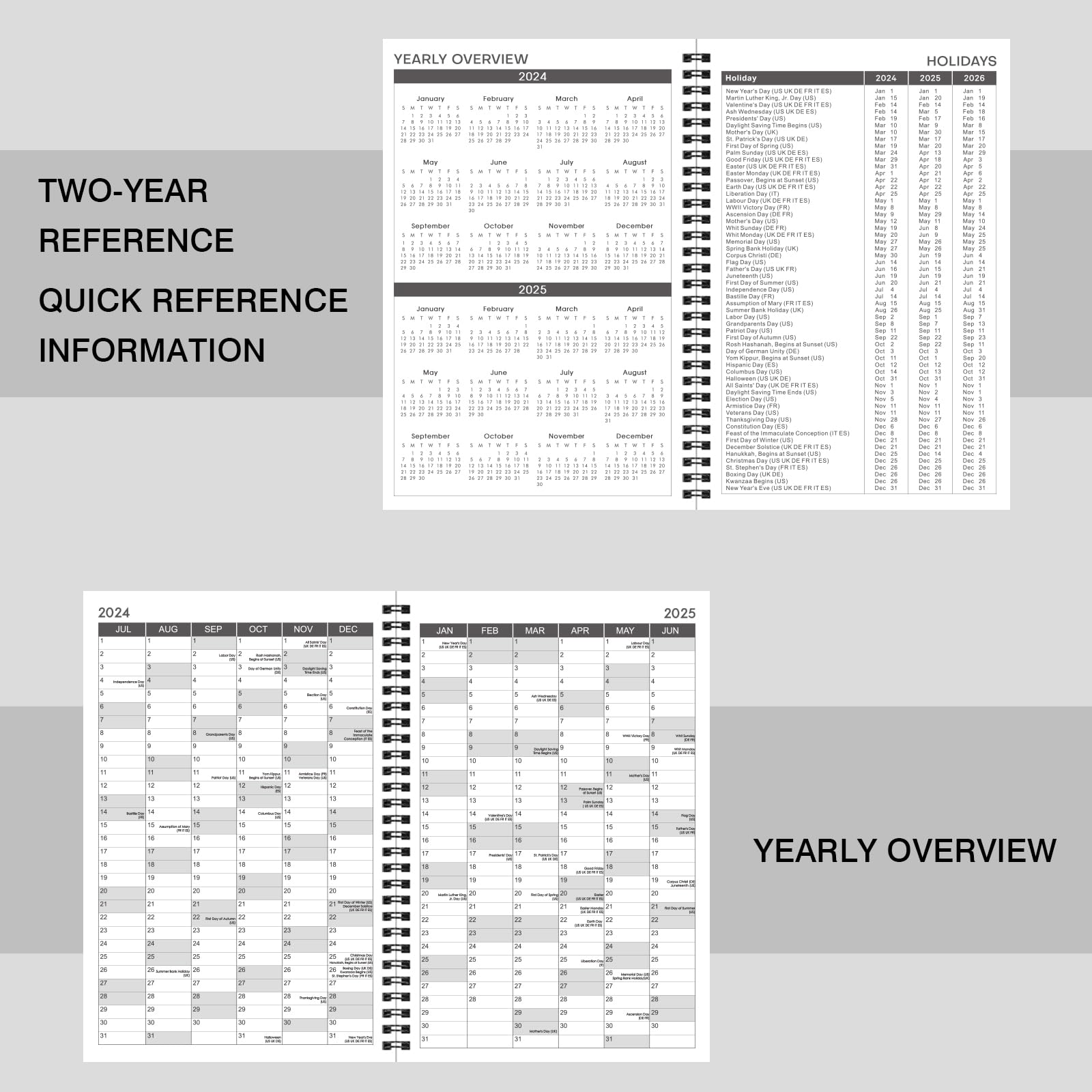 2024-2025 Weekly Appointment Book & Planner - Jul 2024 - Jun 2025, 2024-2025 Daily Hourly Planner, Academic Planner, 6.3" x 8.5", Half Hour (30 Mins) Interval, Tabs, Strong Binding, Thick Paper