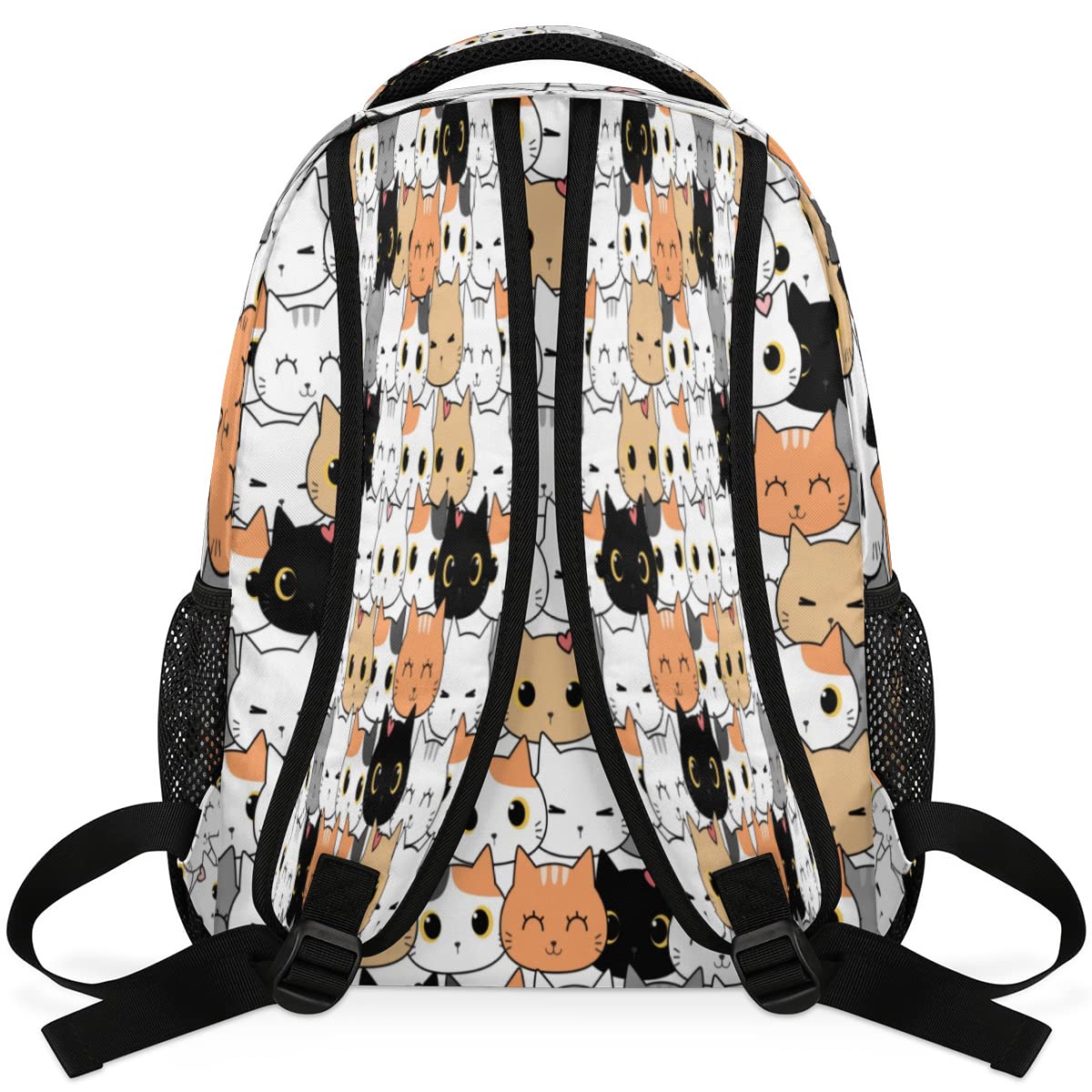 YPPAHHHH Kids School Backpack for Girls Boys School Bag Bookbag Lightweight Elementary Laptop Bag Travel Hiking Daypack (cute cat)