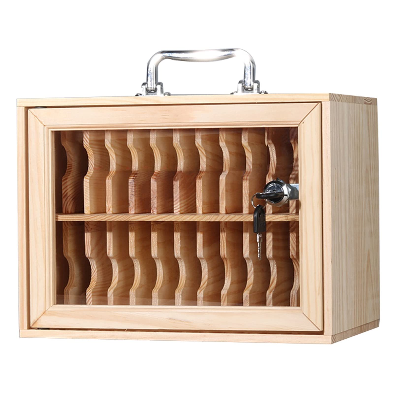 Cell Phone Holder Classroom Cell Phone Lock Box 60 Slots Wooden Cell Phone Storage Cabinet Pocket Chart for Classroom with Lock for School Office (Color : 24 bits)