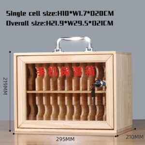 Cell Phone Holder Classroom Cell Phone Lock Box 60 Slots Wooden Cell Phone Storage Cabinet Pocket Chart for Classroom with Lock for School Office (Color : 24 bits)