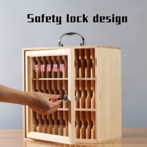 Cell Phone Holder Classroom Cell Phone Lock Box 60 Slots Wooden Cell Phone Storage Cabinet Pocket Chart for Classroom with Lock for School Office (Color : 24 bits)