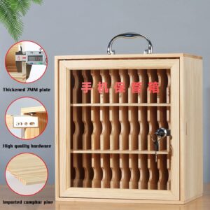 Cell Phone Holder Classroom Cell Phone Lock Box 60 Slots Wooden Cell Phone Storage Cabinet Pocket Chart for Classroom with Lock for School Office (Color : 24 bits)