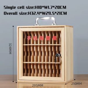 Cell Phone Holder Classroom Cell Phone Lock Box 60 Slots Wooden Cell Phone Storage Cabinet Pocket Chart for Classroom with Lock for School Office (Color : 36 bits)