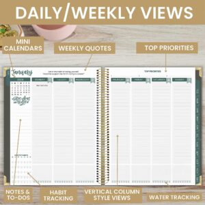 bloom daily planners 2024 Hardcover Calendar Year Goal & Vision Planner (January 2024 - December 2024) - Monthly/Weekly Column View Agenda Organizer - 7.5" x 9" - Dreams In Bloom