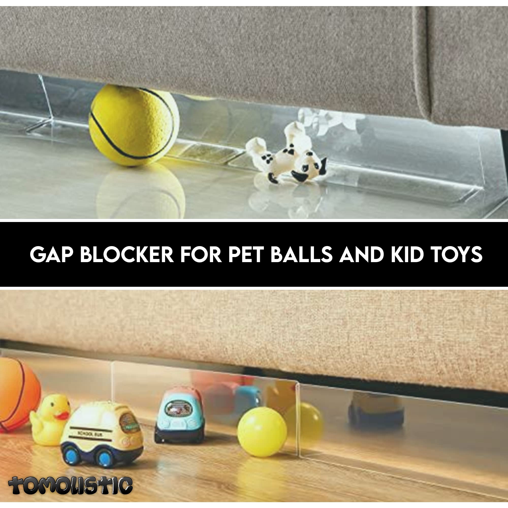 TOMOLISTIC Under Couch Blocker 5pcs - Say Goodbye to Lost Toys and Messy Living Rooms with this Innovative Gap Filler, Storage, and Organizer for Pets and Kid Toys!