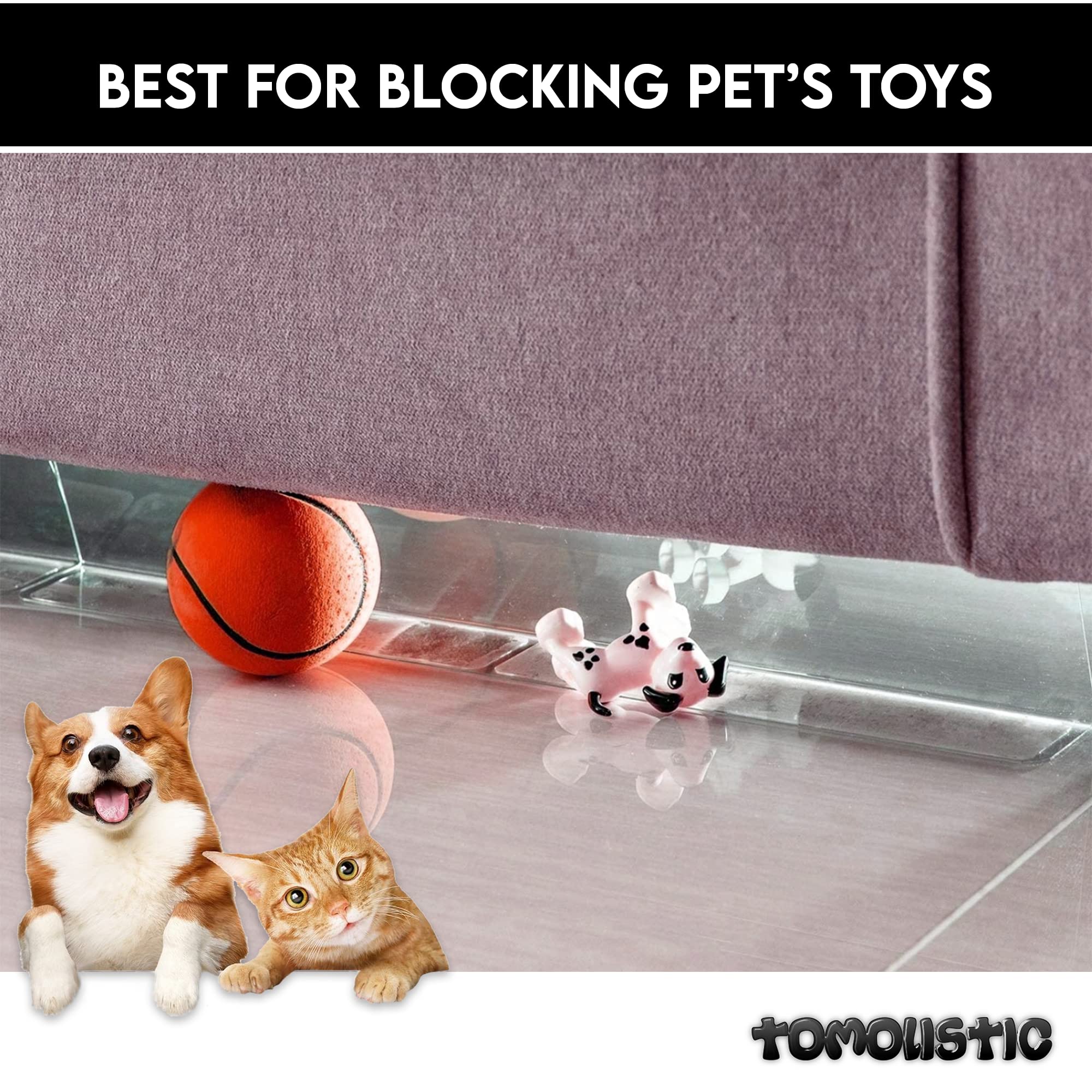 TOMOLISTIC Under Couch Blocker 5pcs - Say Goodbye to Lost Toys and Messy Living Rooms with this Innovative Gap Filler, Storage, and Organizer for Pets and Kid Toys!