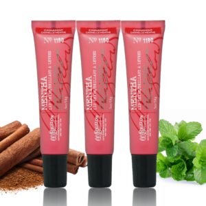 C.O. Bigelow Cinnamint Mentha Lip Shine Lip Balm Trio, Lip Gloss & Balm Tubes, 3 Pack, 0.5 oz / 14g each