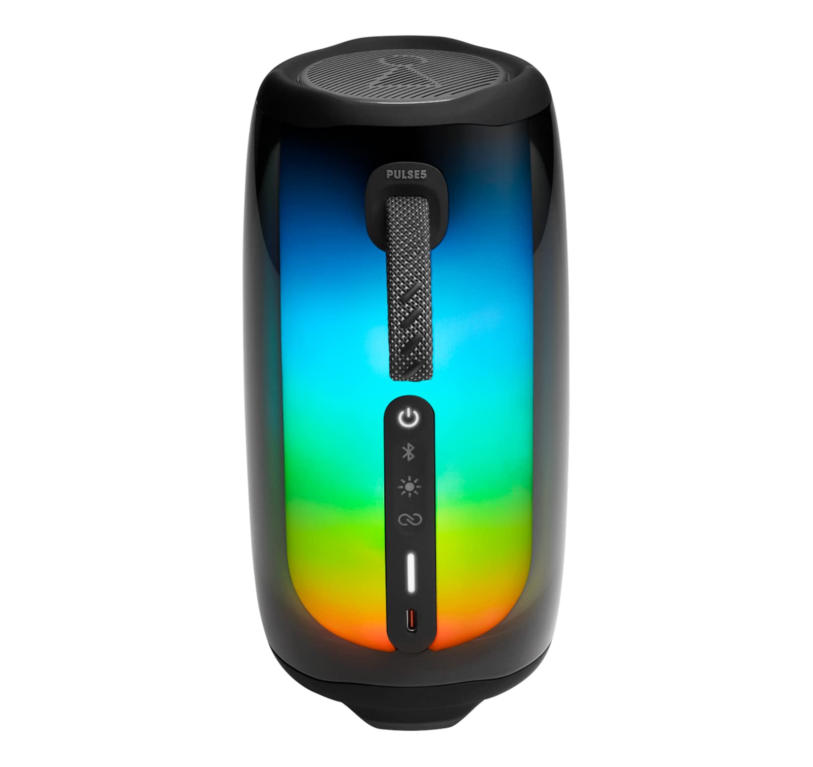 JBL Pulse 5 Black Bluetooth Light Show Speaker Bundle with Premium divvi! Hardshell Case