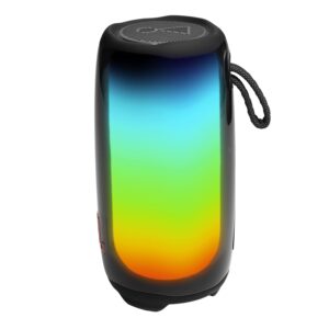 JBL Pulse 5 Black Bluetooth Light Show Speaker Bundle with Premium divvi! Hardshell Case