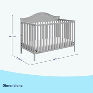 Graco Stella Convertible Crib with Premium Foam Crib and Toddler Mattress - Pebble Gray