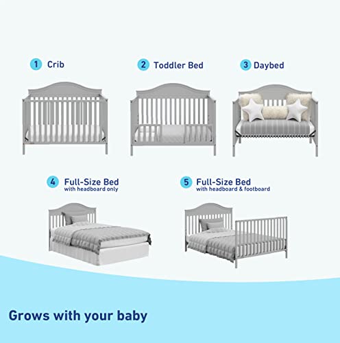 Graco Stella Convertible Crib with Premium Foam Crib and Toddler Mattress - Pebble Gray