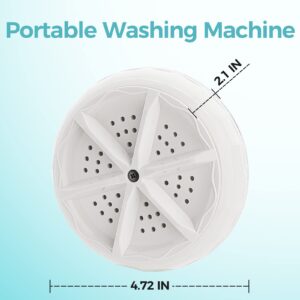 Ultrasonic Mini Washing Machine Turbine with bucket,Portable Folding Fordable Washers,Mini Washing 3in1 Dishwashers for children's clothes Socks,Underwear,Bra, Laundry Tub …